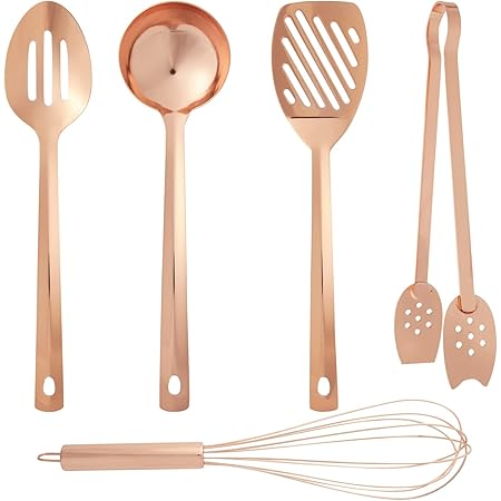 Amazon.com: Copper Cooking Utensils for Cooking/Serving, Rose Gold ...
