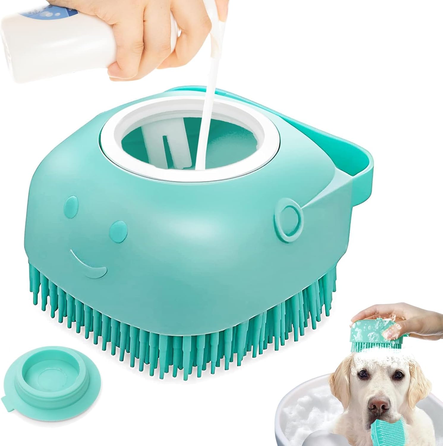 Amazon.com: Getlaxme Pet Bath Massage Brush Puppy Dog Cat Grooming ...