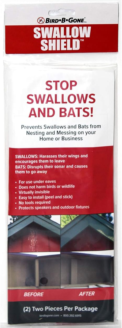 Amazon.com : Bird B Gone - Swallow Shield - Transparent 3"x11" Adhesive ...