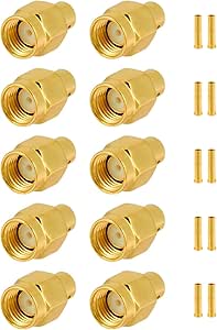Amazon.com: POBADY 10 PCS RP SMA Connectors RP SMA Male Solder Connector for RG402 .141" Semi ...