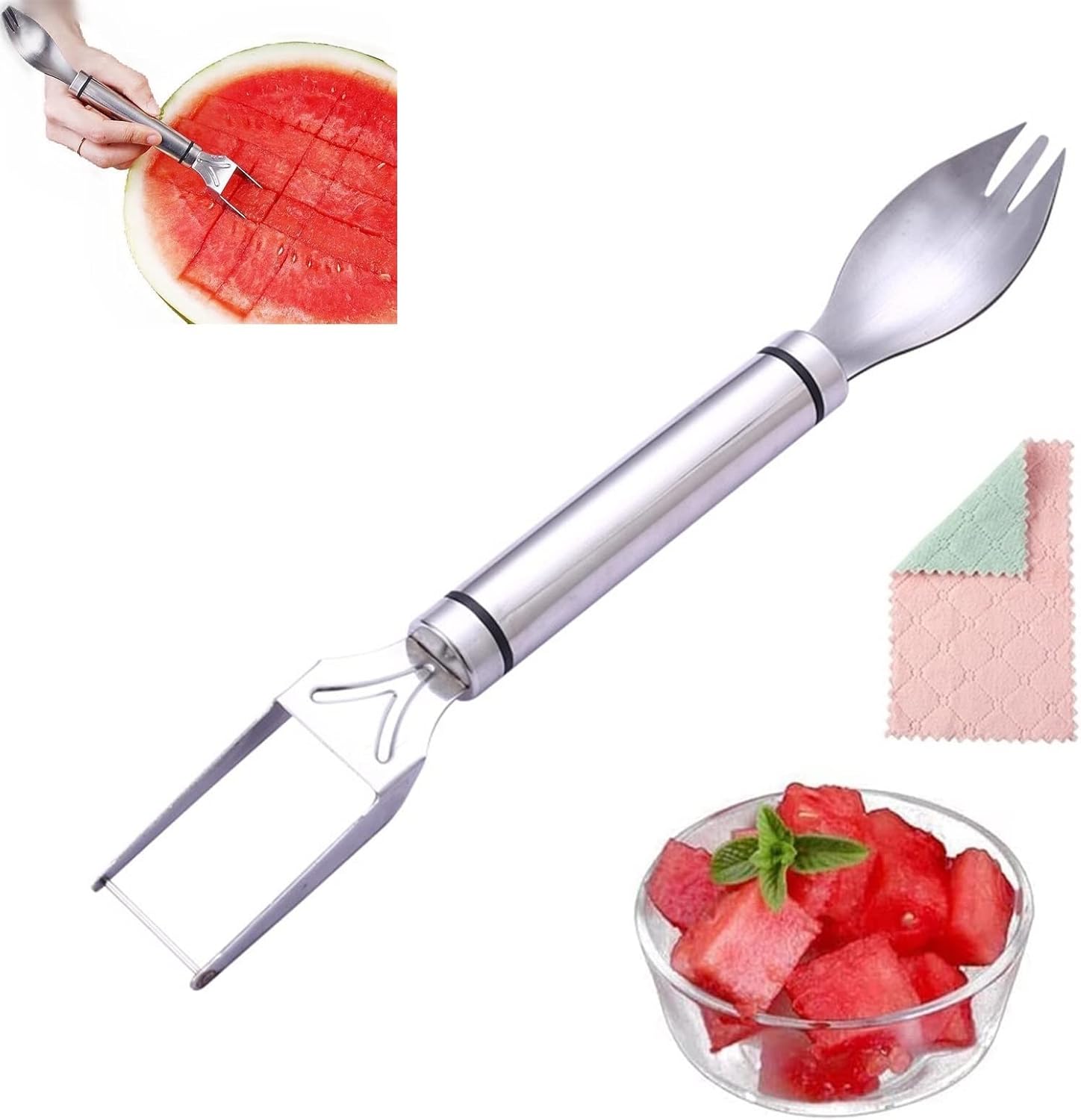 Amazon.com: 2023 New 3-in-1 Watermelon Cutter with Cleaning Cloth ...