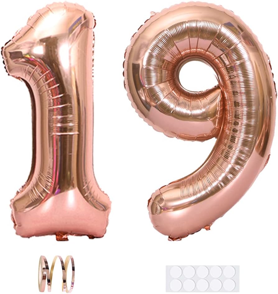 Amazon.com: Xihuimay Globos digitales del número 19 de 40 pulgadas ...