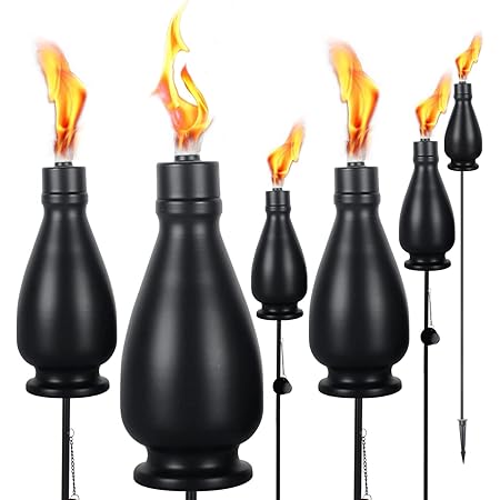 Amazon.com : Sunnydaze Blue Glass Torch with Metal Swirl, Outdoor Patio ...