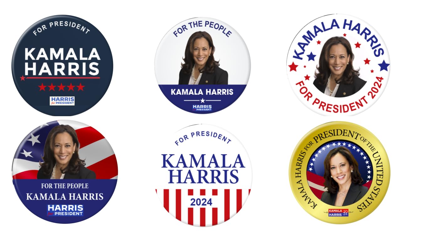 Amazon.com: Kamala Harris 2024 for President buttons - Collector's Set ...