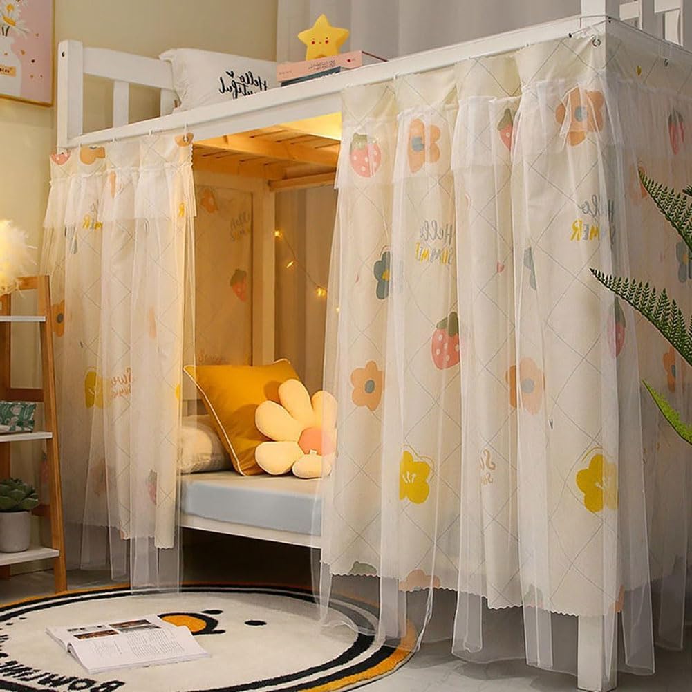 Amazon.com: XGOPTS Dormitory Bunk Bed Privacy Curtains Students Single ...