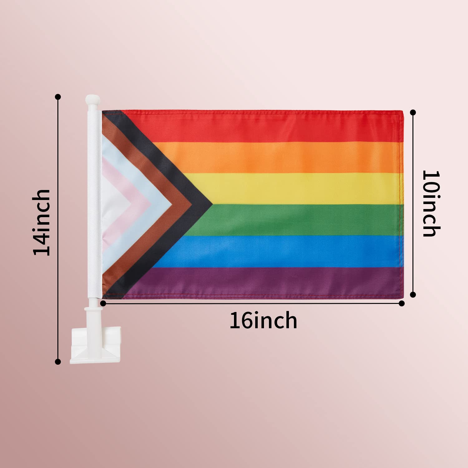 Flag Mount For Car Progress Pride Flag For Car LGBTQ Pride Month Gifts ...