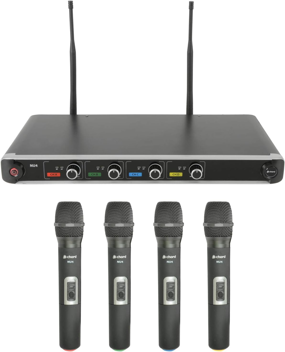 Chord NU4-H | Quad UHF Wireless Microphone System | 4 x handheld ...