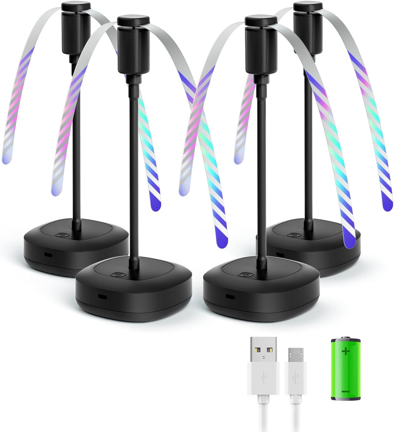 Amazon.com: Edvision 4 Pack Food Table Fan, 2000mAh USB Powered ...