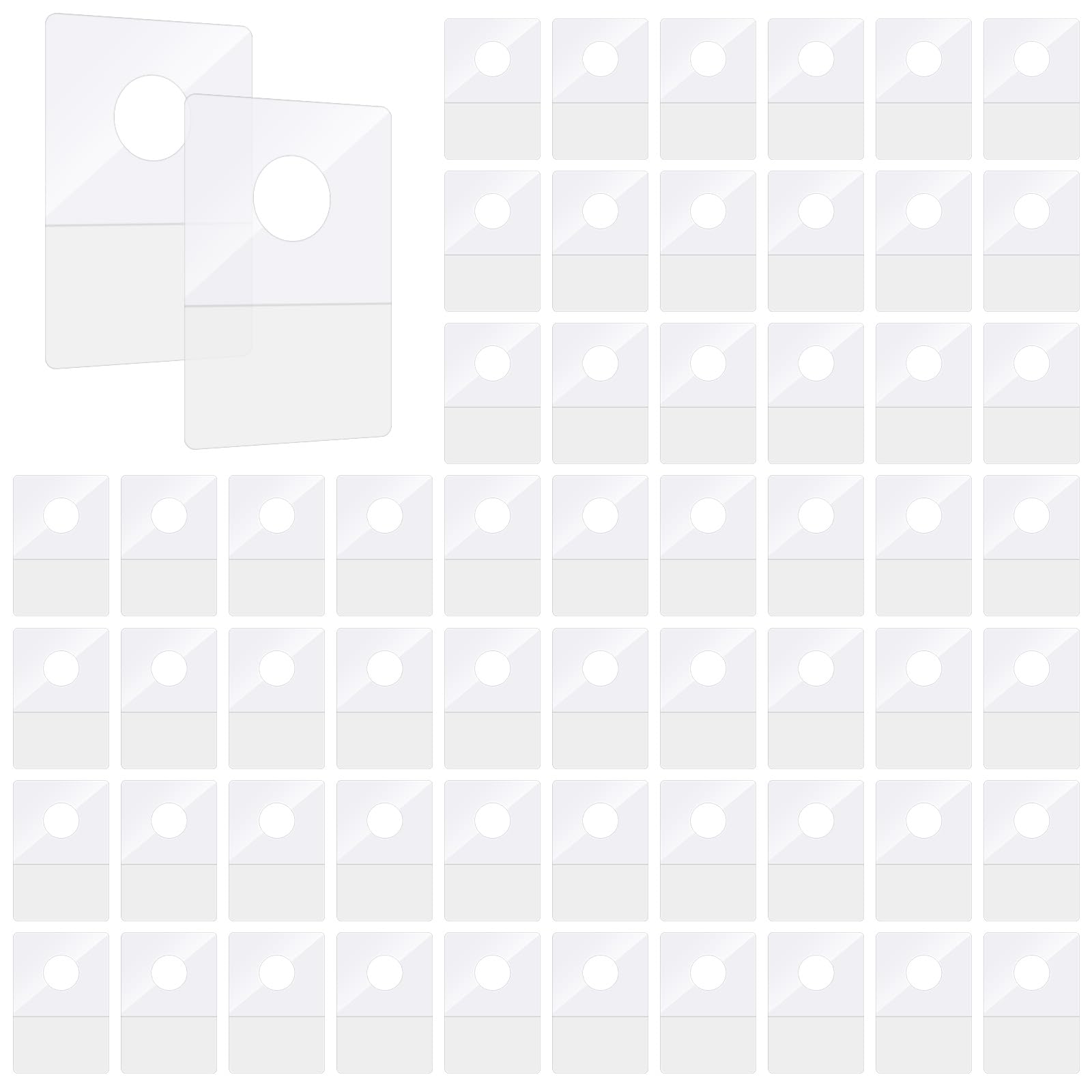 Amazon.com : 300Pcs Clear Sticky Folding Hang Tabs, Plastic Round Slot ...