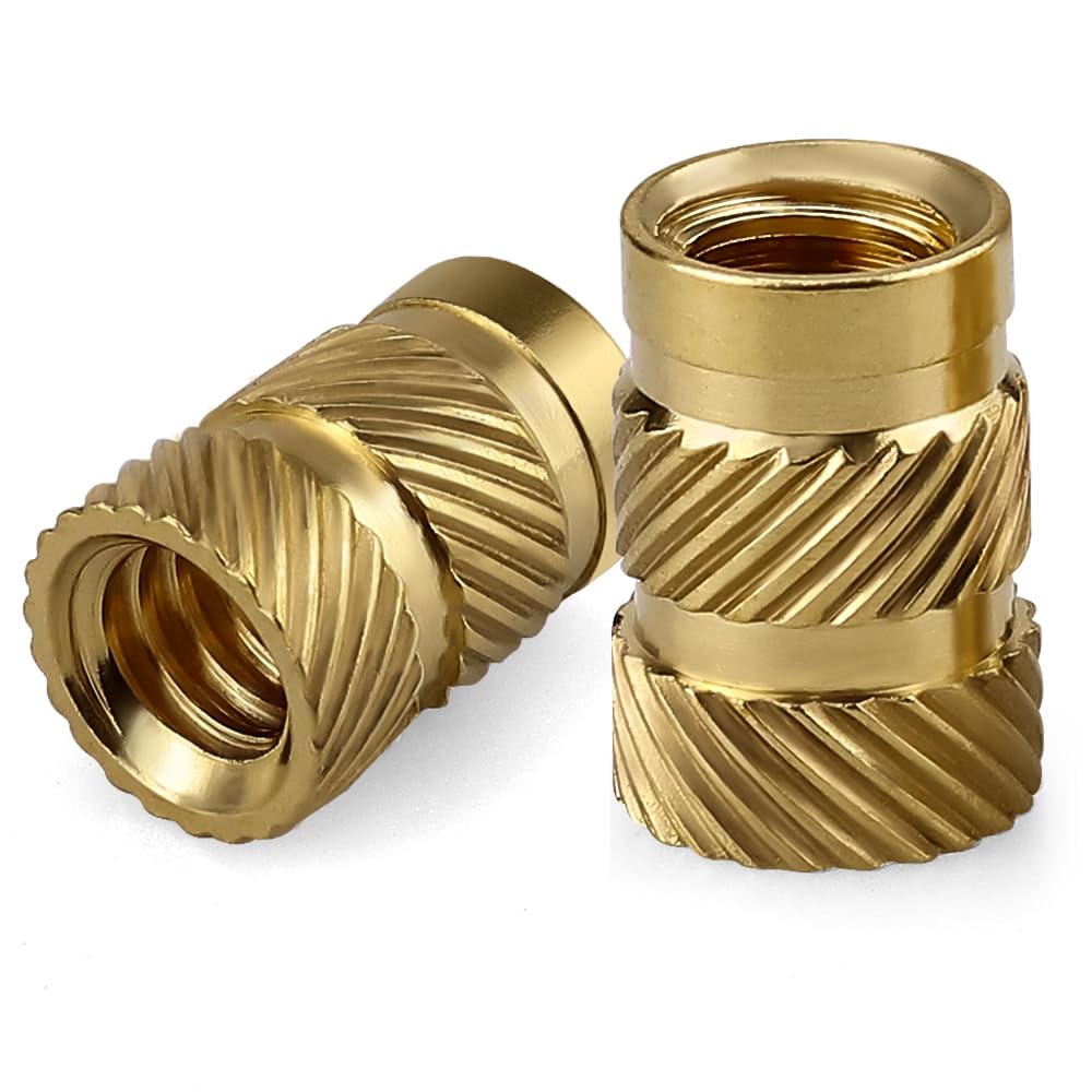 Snapklik.com : 1/4-20 X 25/64 Heat Set Threaded Inserts - Brass Nut ...