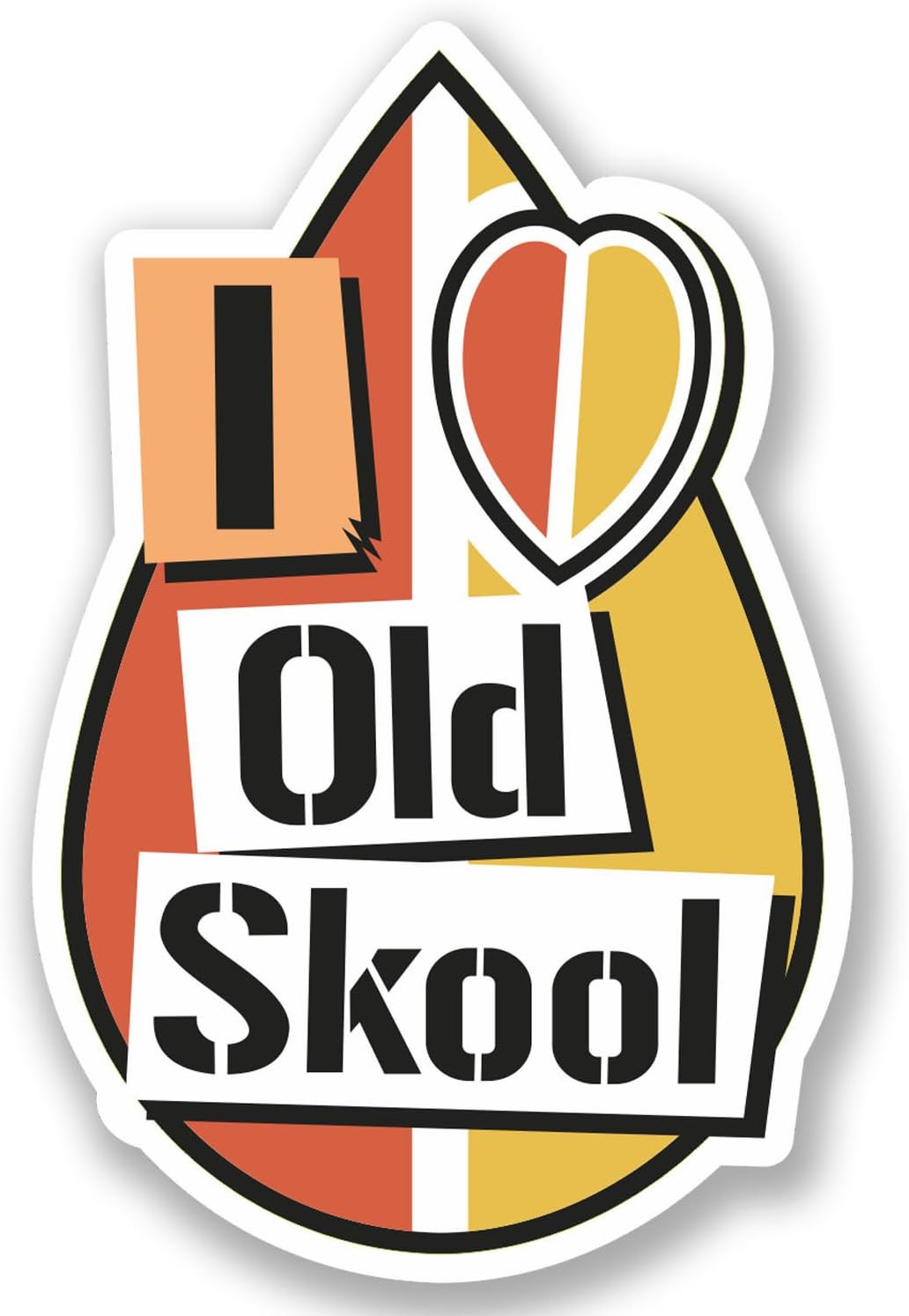 Amazon.com: 2 x I Love Old Skool Vinyl Stickers : Automotive