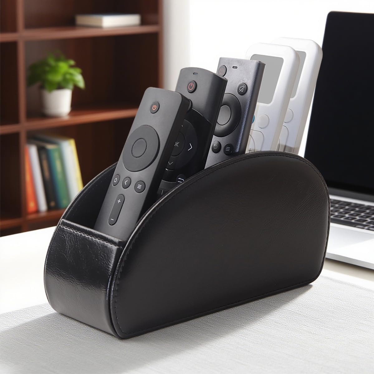 Generisch Remote Control Holder, Leather TV Remote Caddy Desktop ...