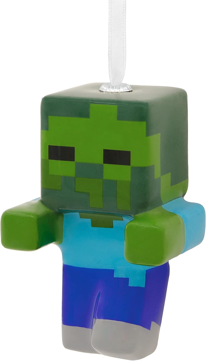 Amazon.com: Hallmark Minecraft Zombie Decoupage Christmas Ornament ...