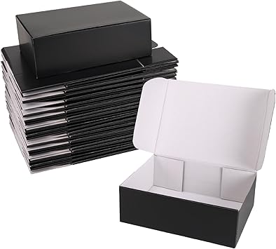 Amazon.com: Wtrgas Black 12x9x4 Shipping Boxes Set of 25, Corrugated ...