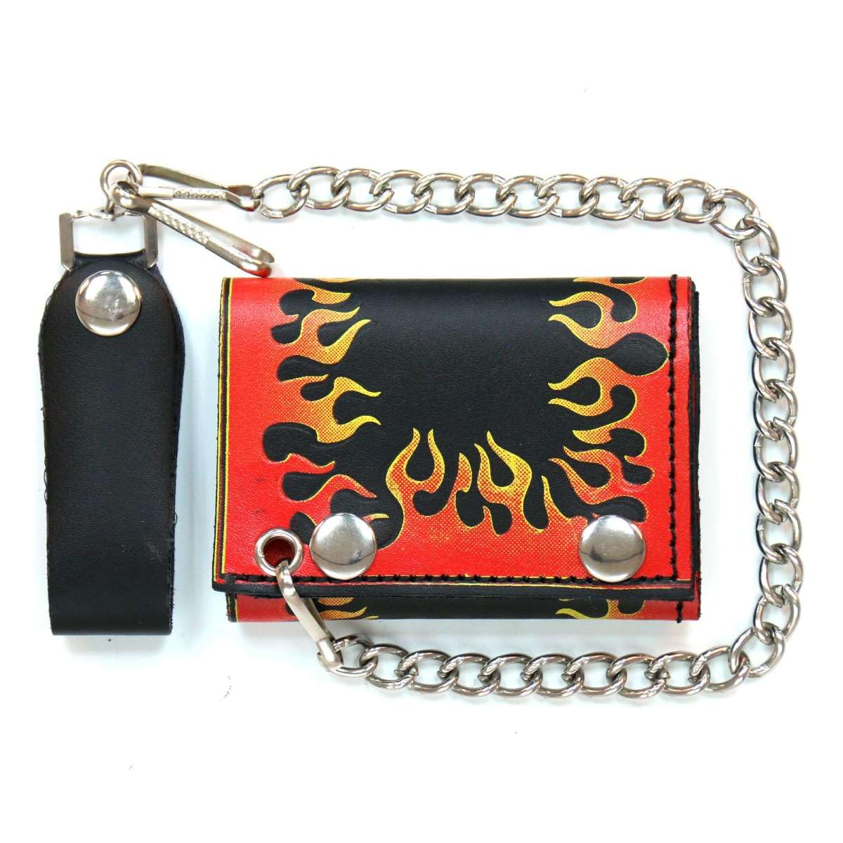 Amazon.com: Hot Leathers Flame Wallet Tri-Fold Wallet WLB1003-4 ...