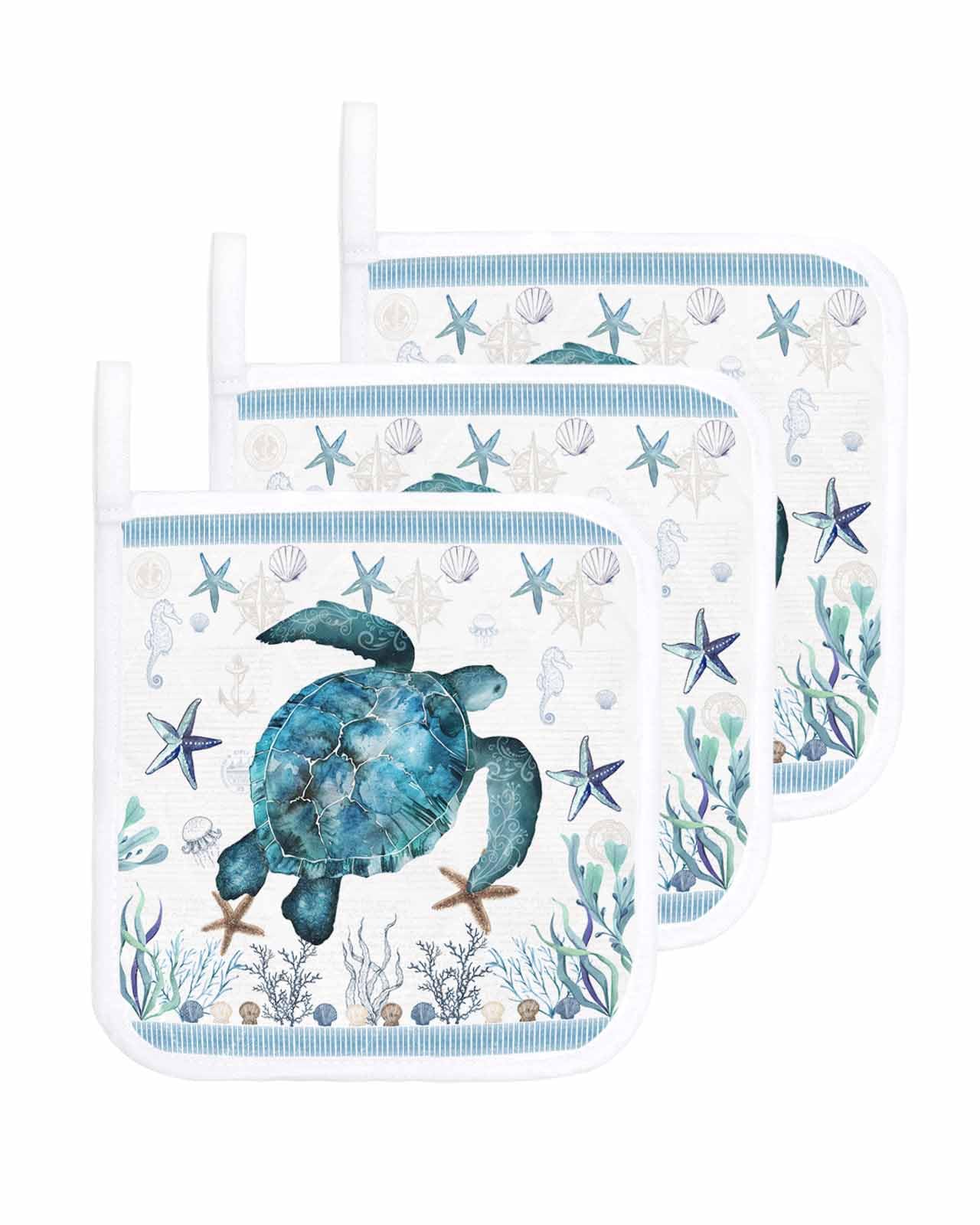 Amazon.com: 3 Pack Pot Holders Heat Insulation Potholder, Sea Turtle ...