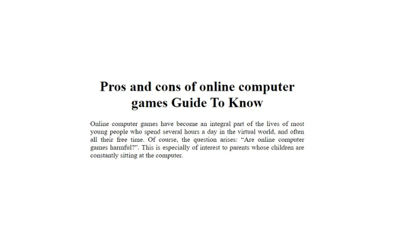 Pros and cons of online computer games Guide To Know - App on Amazon ...