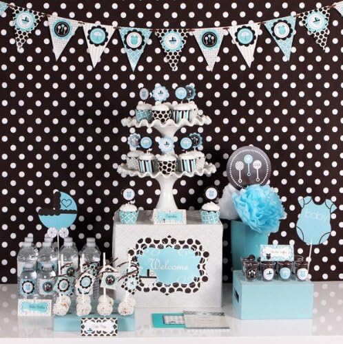Amazon.com : Blue Baby Shower Mod Party Kit : Decorative Hanging ...