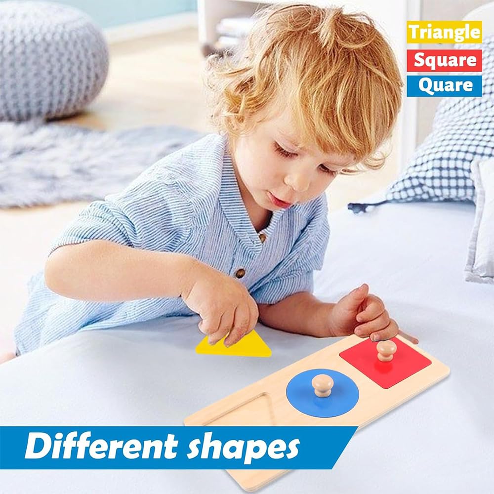 Toddler Puzzle Wooden Geometric Shape Sorting Toy Toddlers: Shape ...