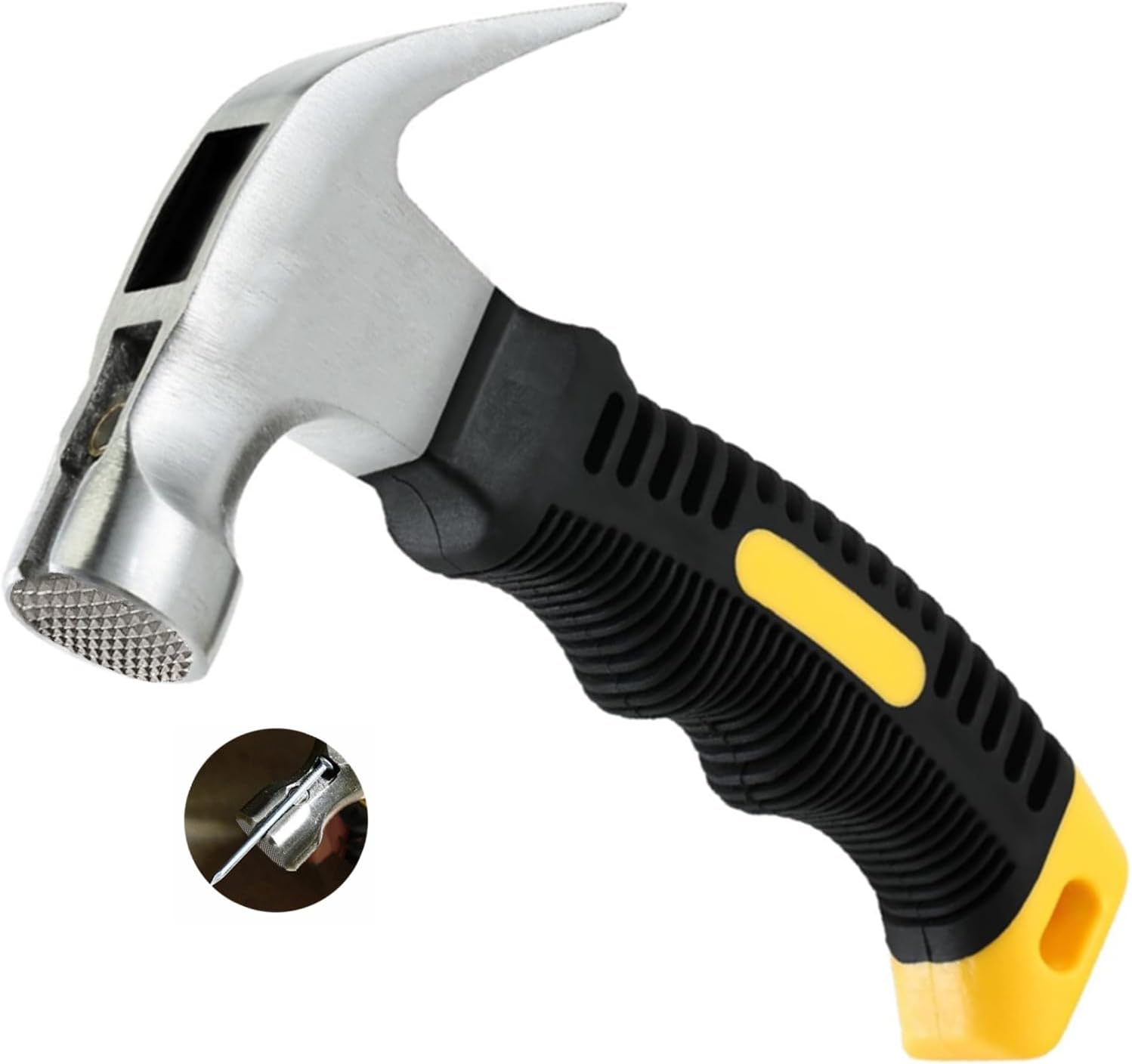 Wnqou 8oz Claw Hammer- Mini Hammer with Milled Face -Camping, with ...