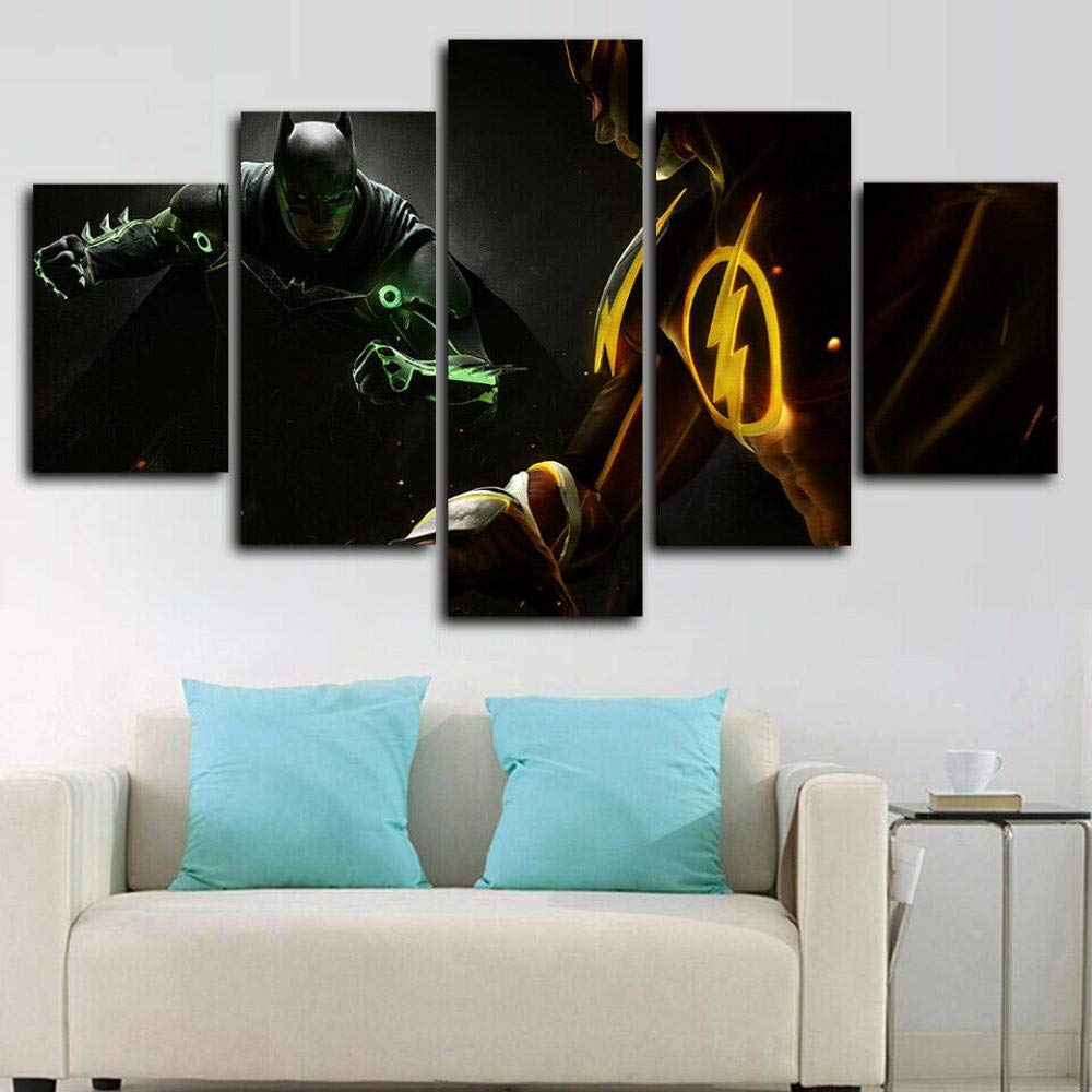 Fghjkoo 5 Piezas Impresion De Lona Batman Vs The Flash | Desertcart INDIA