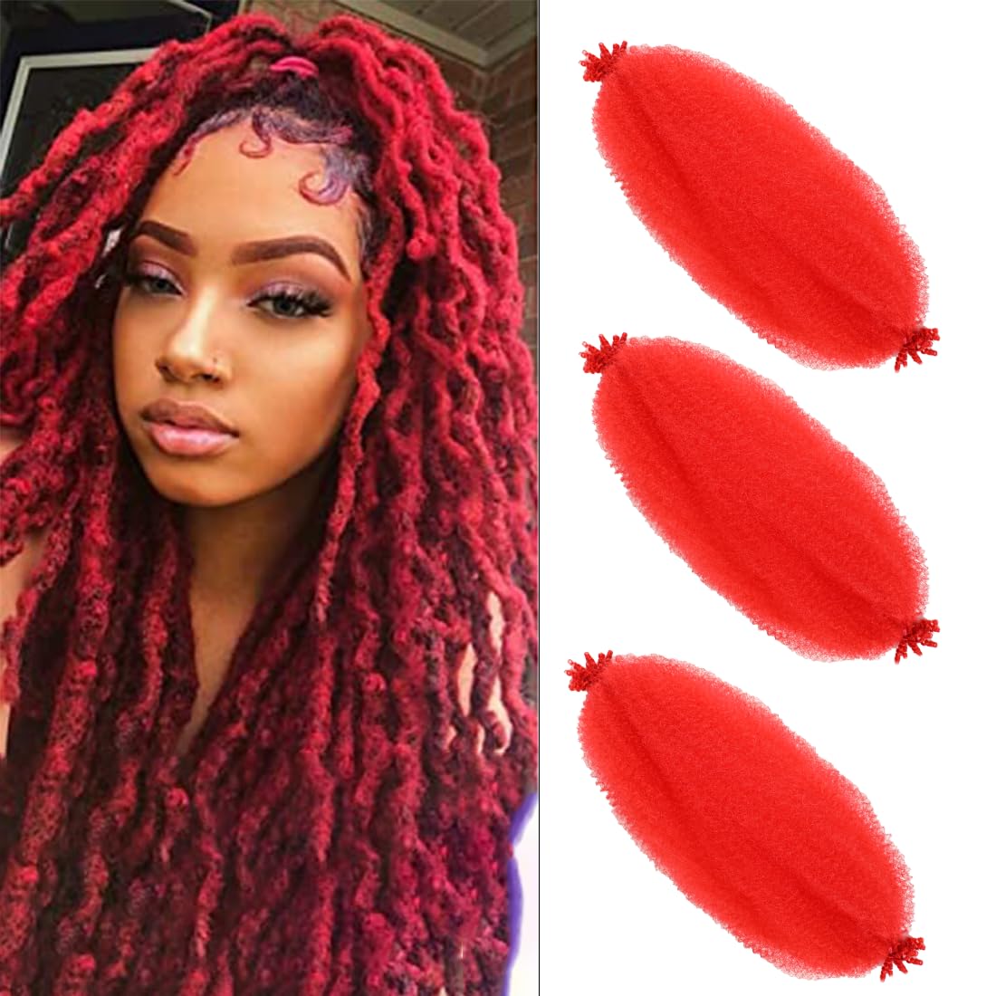 Amazon.com : Springy Afro Twist Hair 20 Inch 3 Packs Pre Fluffed Marley ...