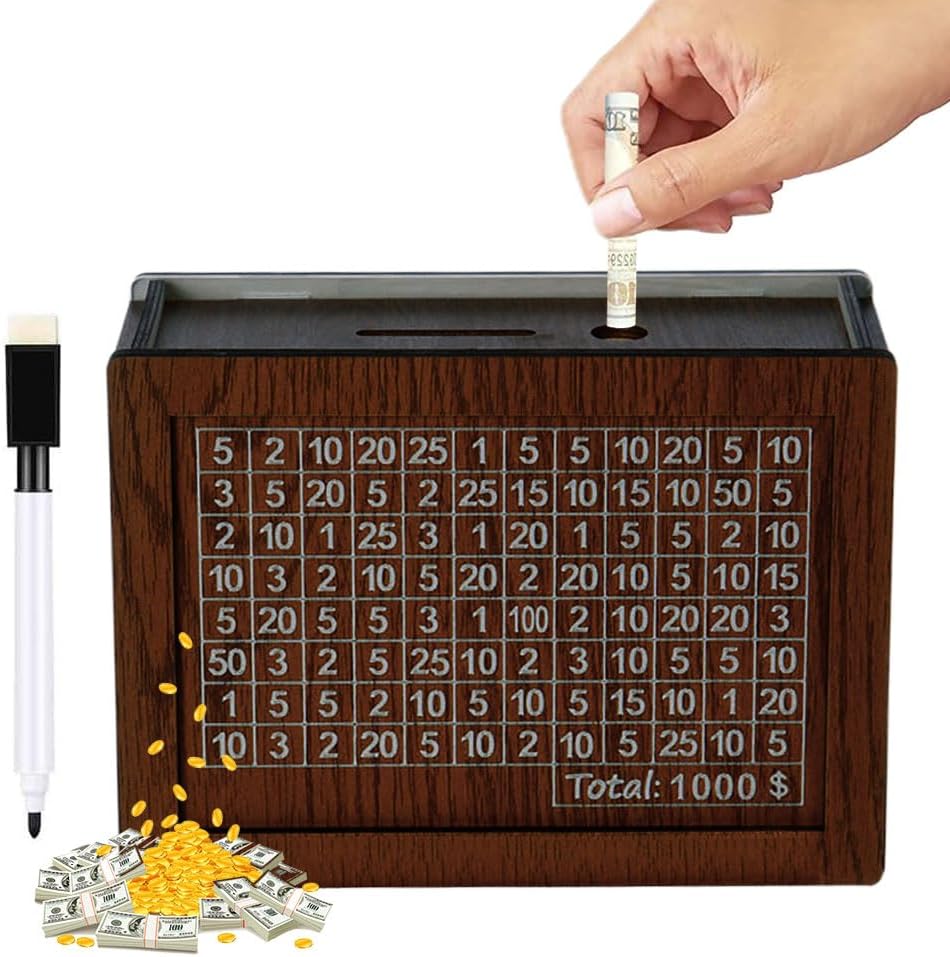 Amazon.com: Cash Vault Wooden Savings Box, 2025 New Retro Money Box ...