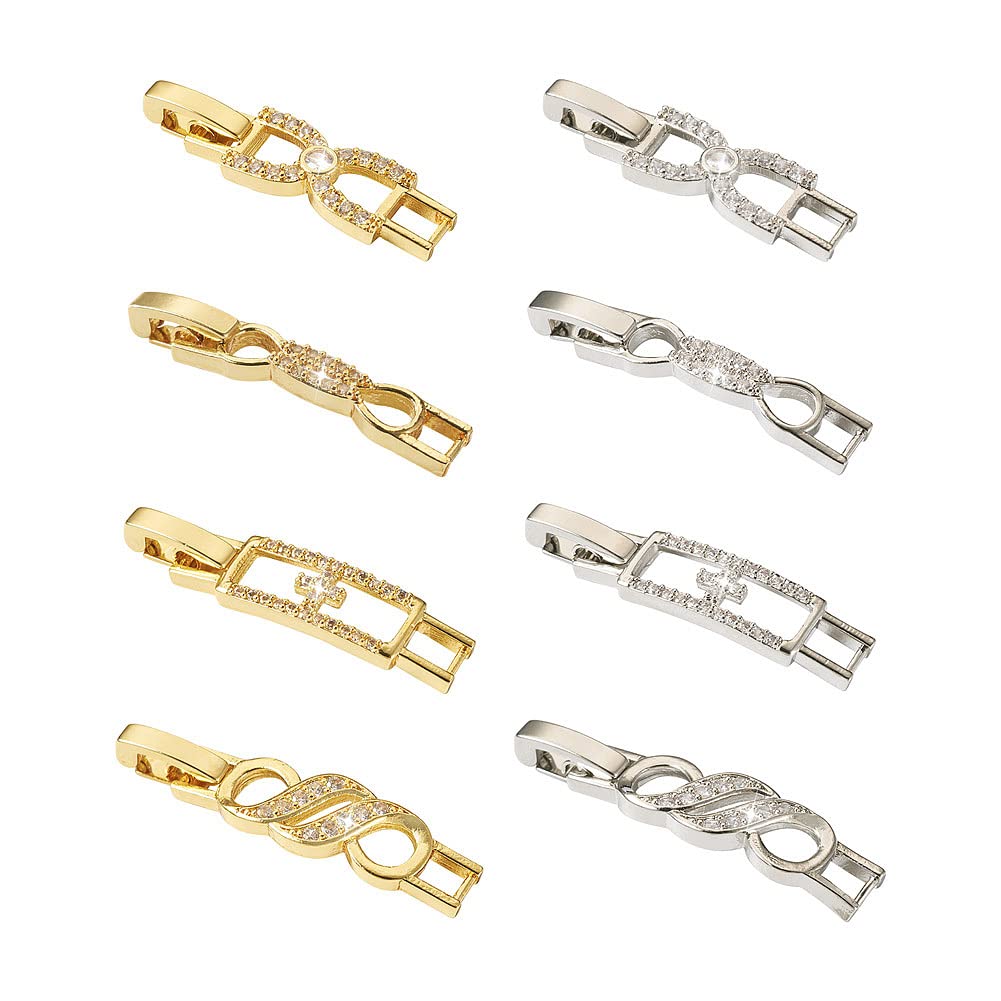 Amazon.com: KISSITTY 8pcs Crystal Necklace Clasps and Closures for ...