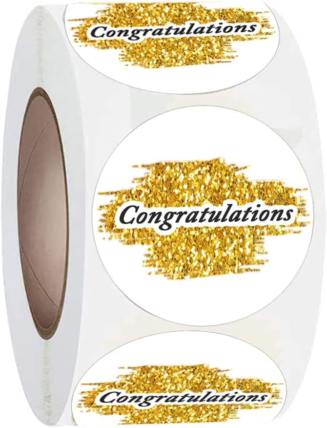 Amazon.com : Top label Congratulations Label Stickers,2 Inch Congrats ...