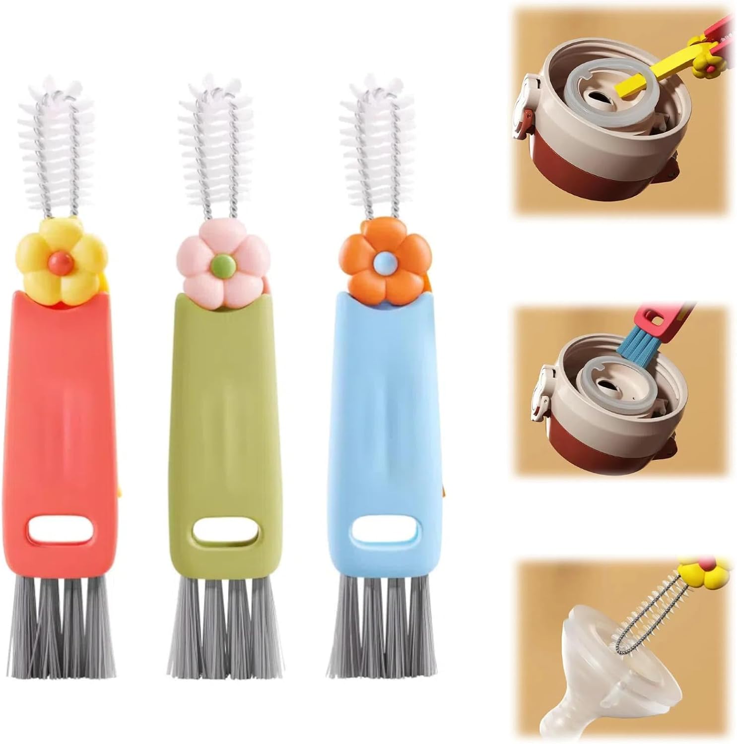 Amazon.com: 3 in 1 Cup Lid Cleaning Brush, 2025 Upgraded ...