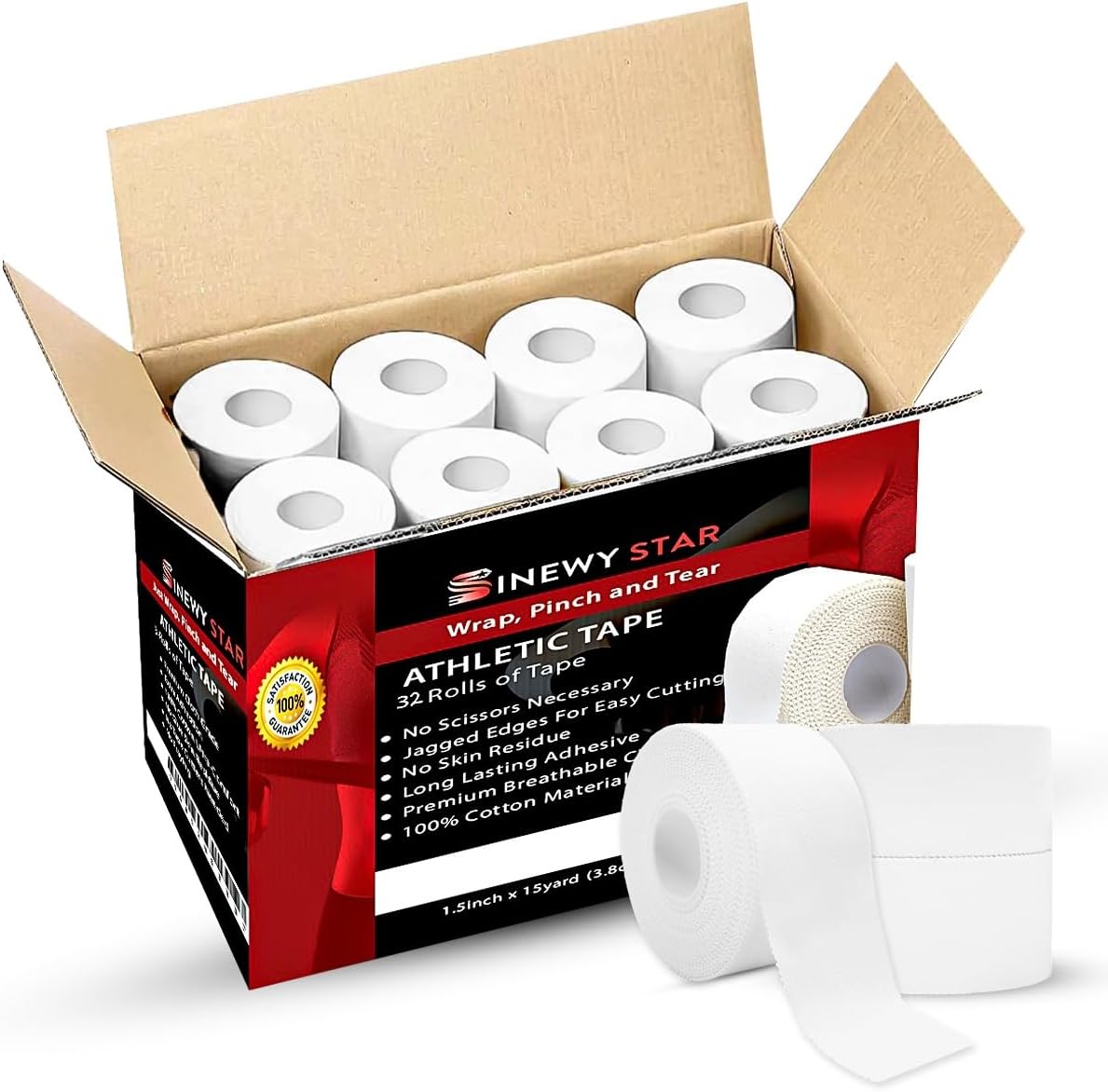 Amazon.com: 32-Pack Athletic Tape Bulk, 960 Feet Bulk Sports Tape ...