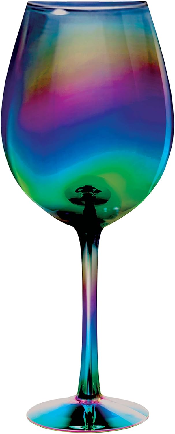 Amazon.com | Circleware Rainbow Fusion Wine Glasses, Set of 4, Party ...