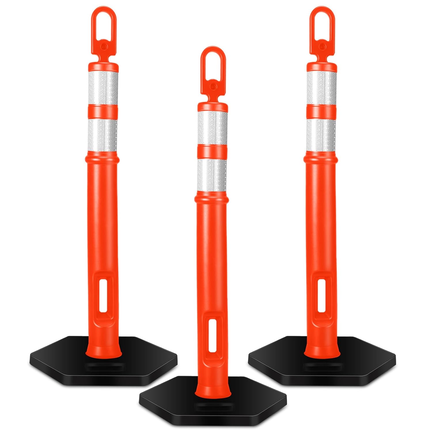 Geetery 3 Pcs Traffic Delineator Posts 45'' Delineator Safety Cone Post ...