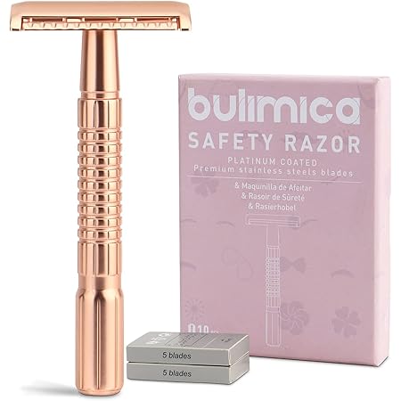 Amazon.com: Rose Gold Safety Razor for Women, Single Blade Razors for ...