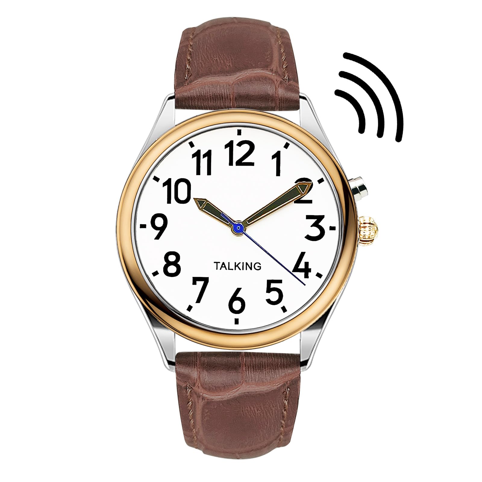 MAUJOY Mens English Talking Watch, Big and Loud Sound, Speaks The Time ...