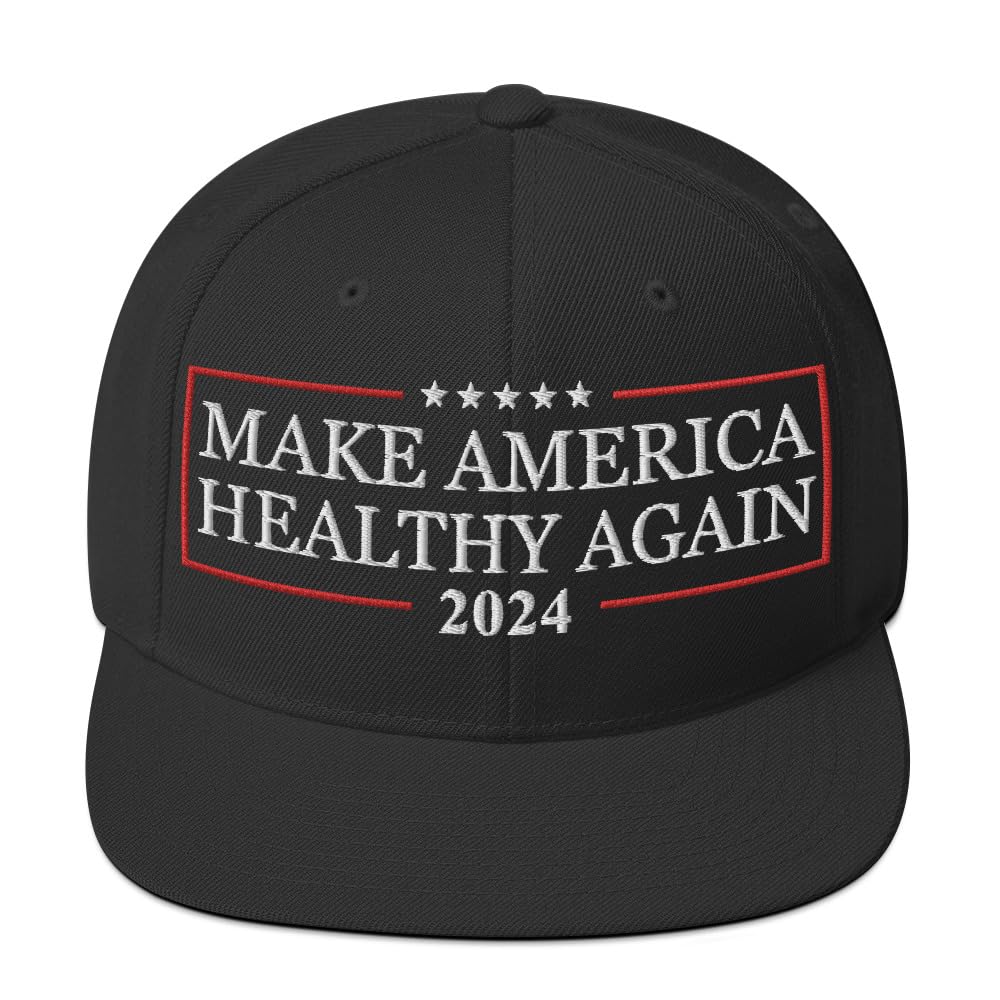 Make America Healthy Again Hat, Embroidered MAHA Snapback Cap Black at ...