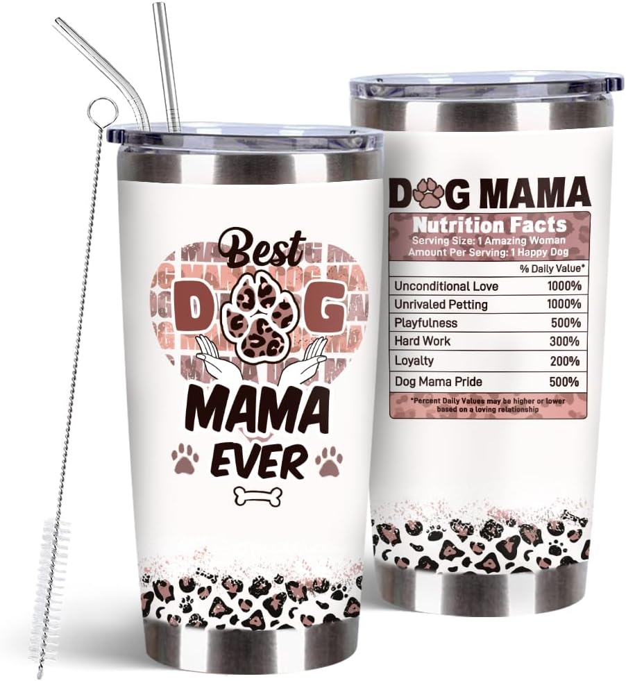 Amazon.com | Dog Mom Gifts for Women, 20 Oz Stainless Steel Dog Mom ...