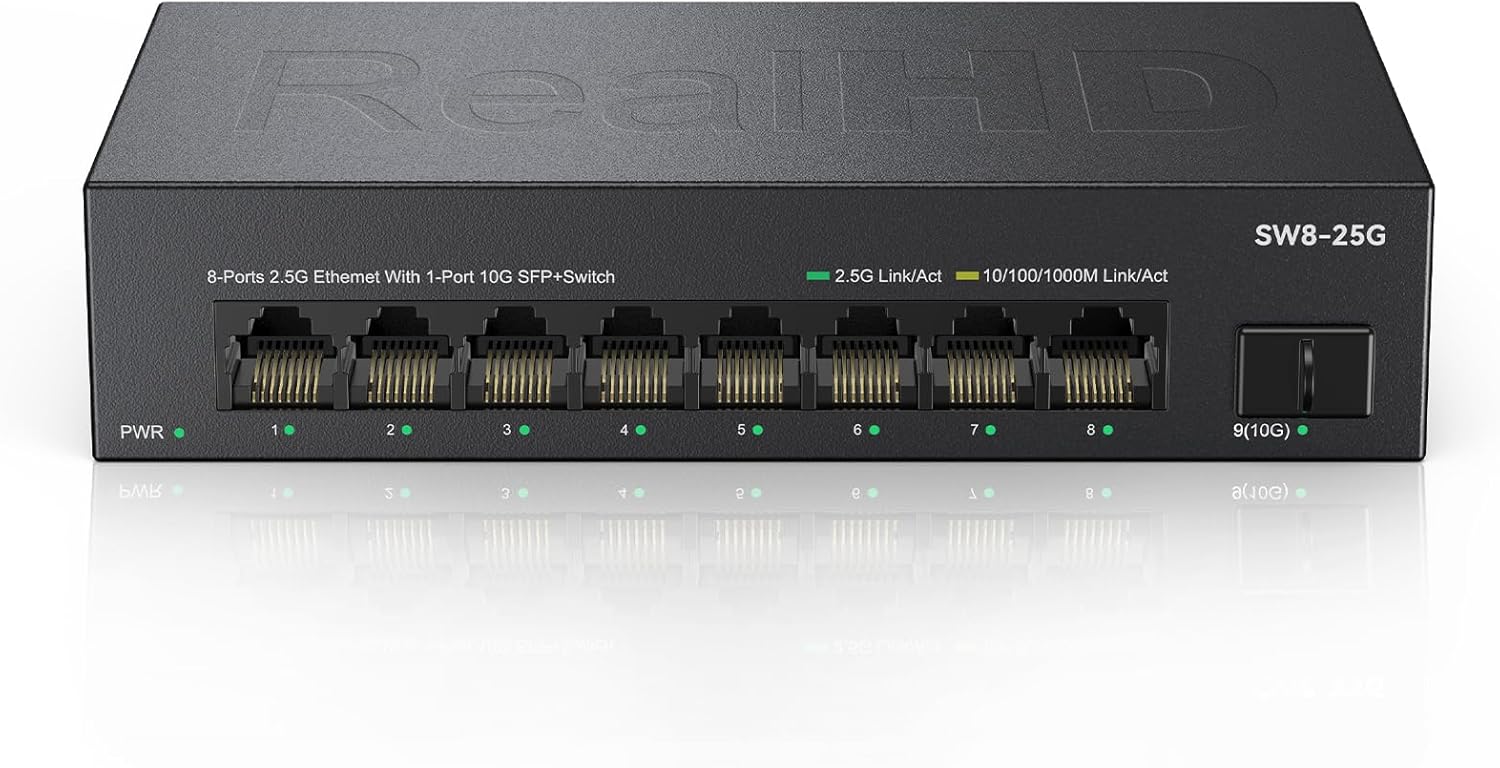 Amazon.com: Real HD 8 Port 2.5G Ethernet Switch Unmanaged Network ...