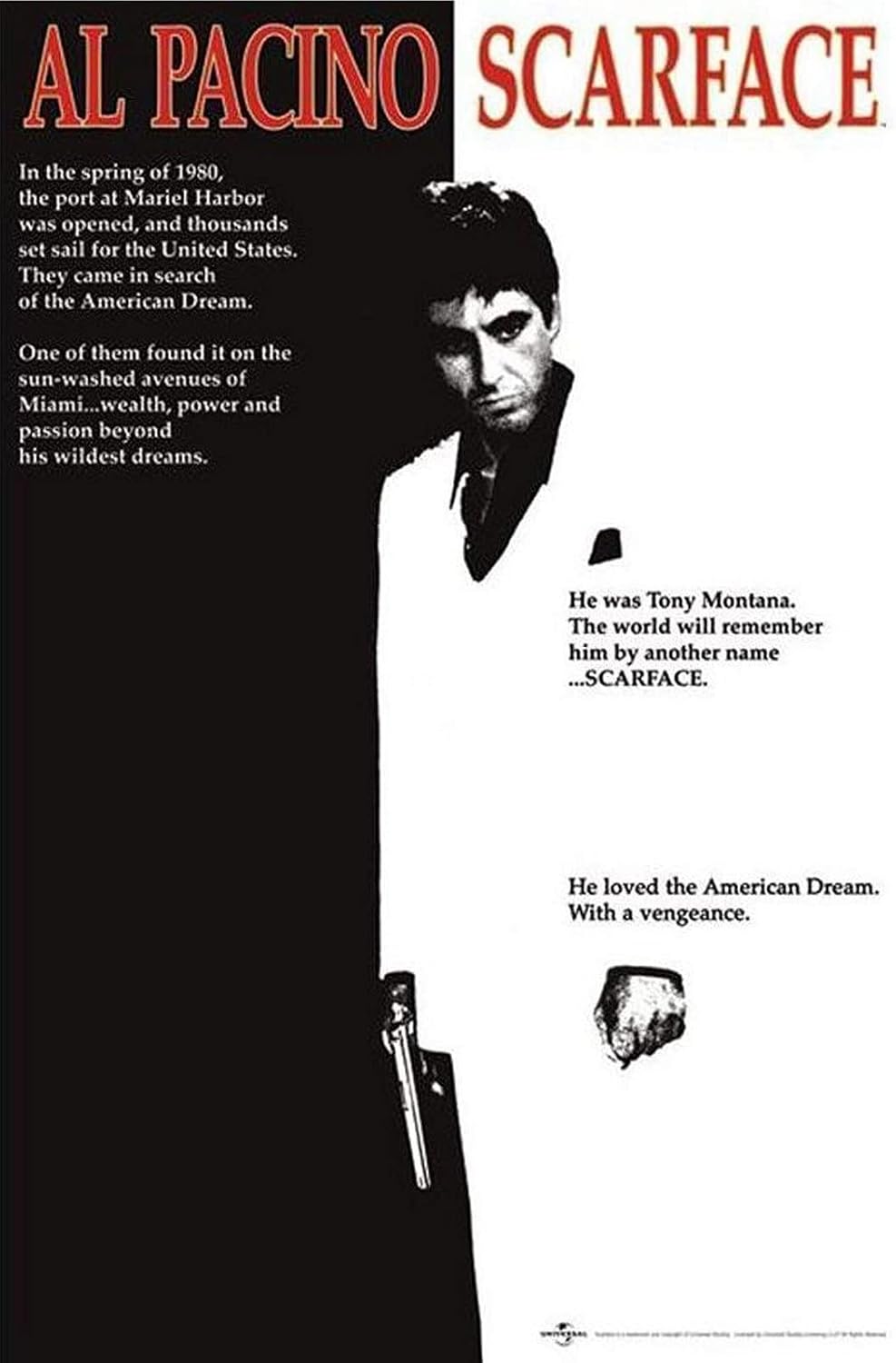 Al Pacino Scarface 2 F21510 A0 Poster on Canva - Canvas material flat ...