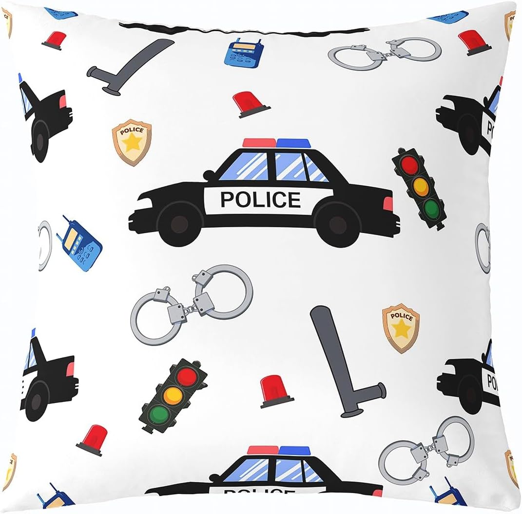 Amazon.com: Castle Fairy Police Car Throw Pillow Cover Cartoon Cars ...
