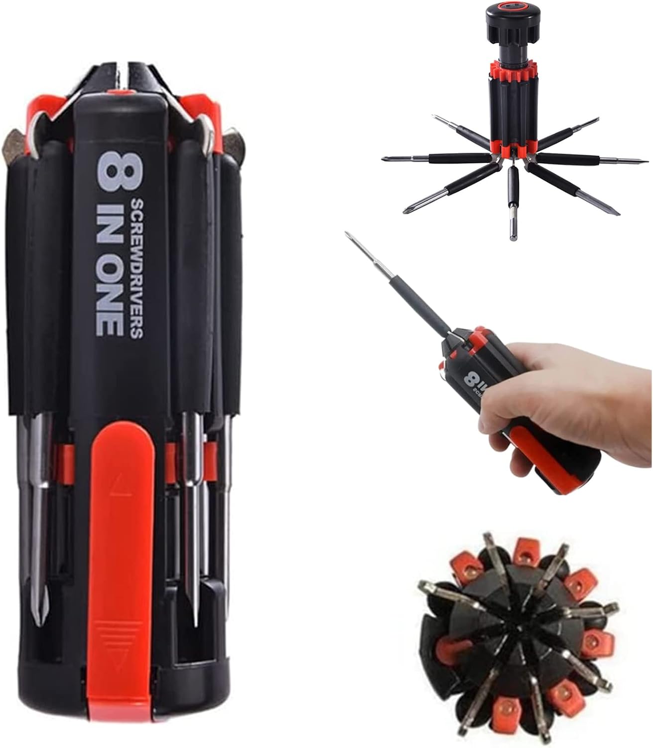 8 in 1 Screwdrivers with Worklight and Flashlight, Multifunctional ...