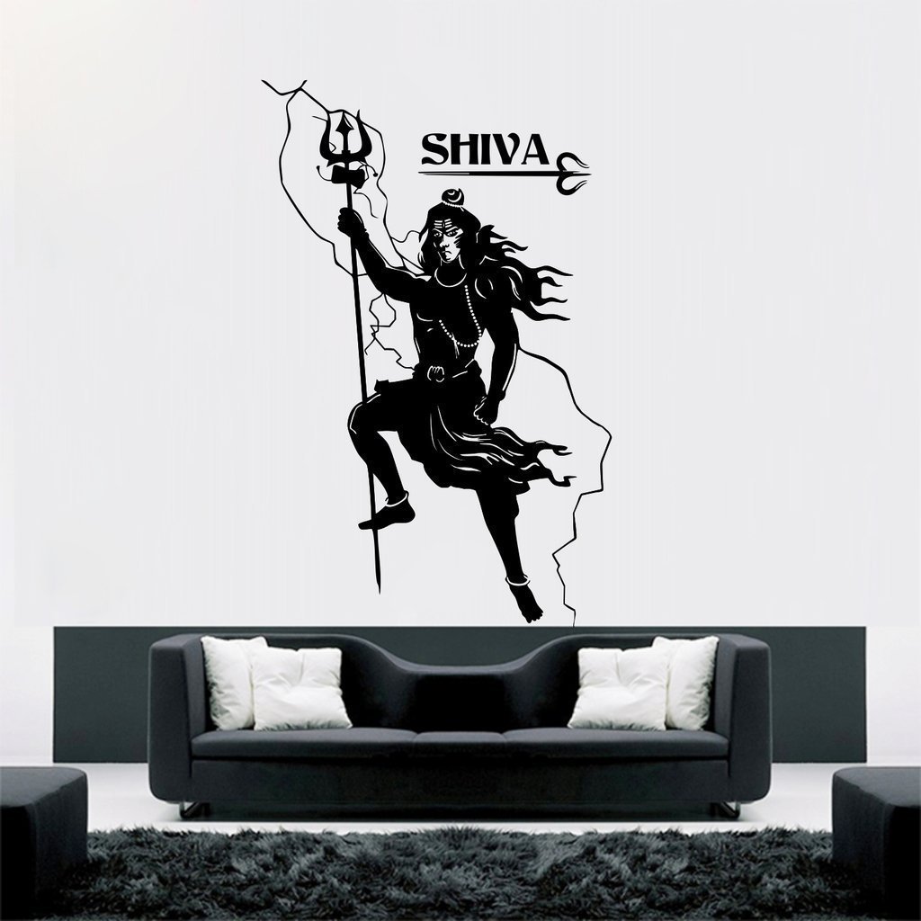 Buy ARWY Shiv Wall Sticker for Bedroom god Wall Sticker Shiva Religious ...
