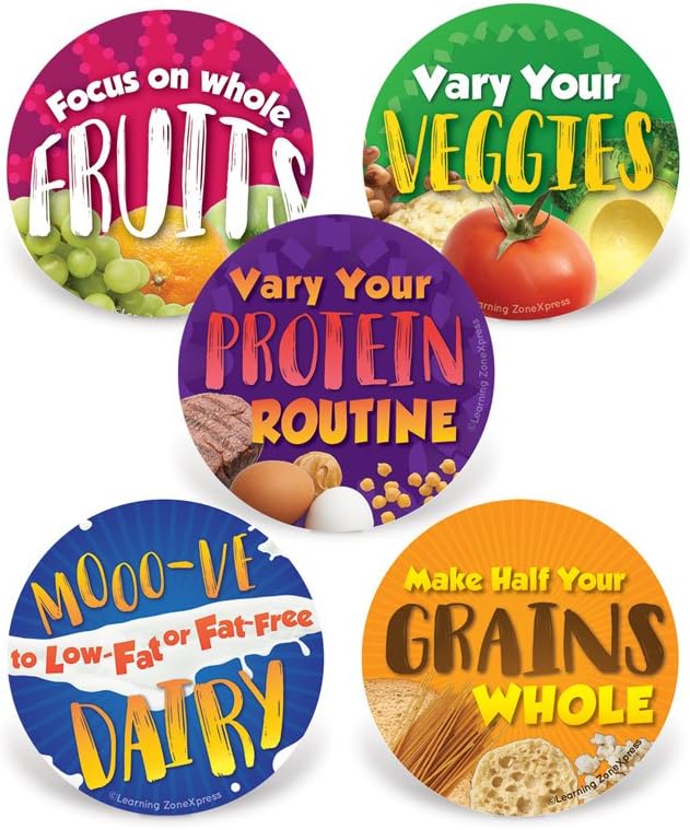 Amazon.com : 200 School Nutrition Stickers | Food Group Stickers ...