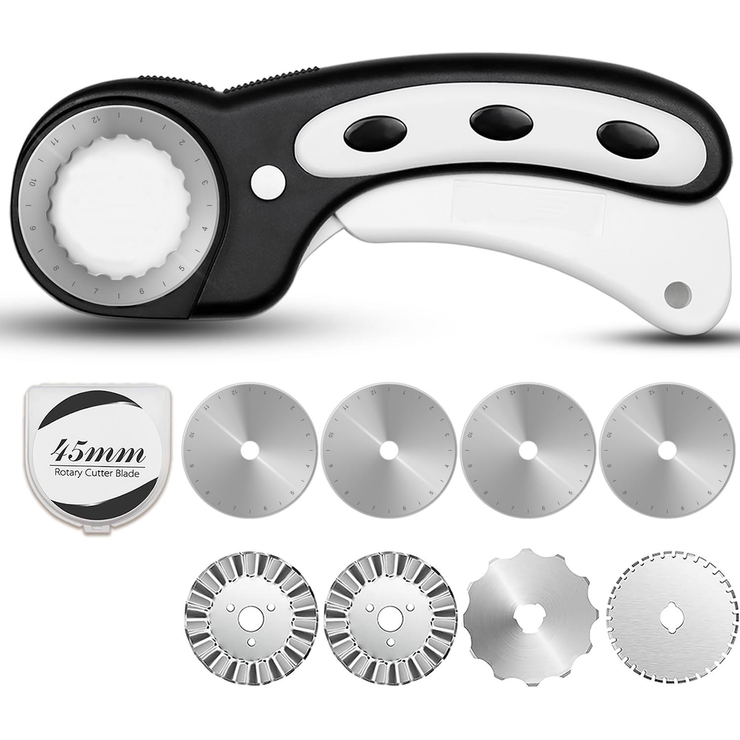 45mm Rotary Cutter with 8pcs Replacement Blades, Ergonomic Handle ...