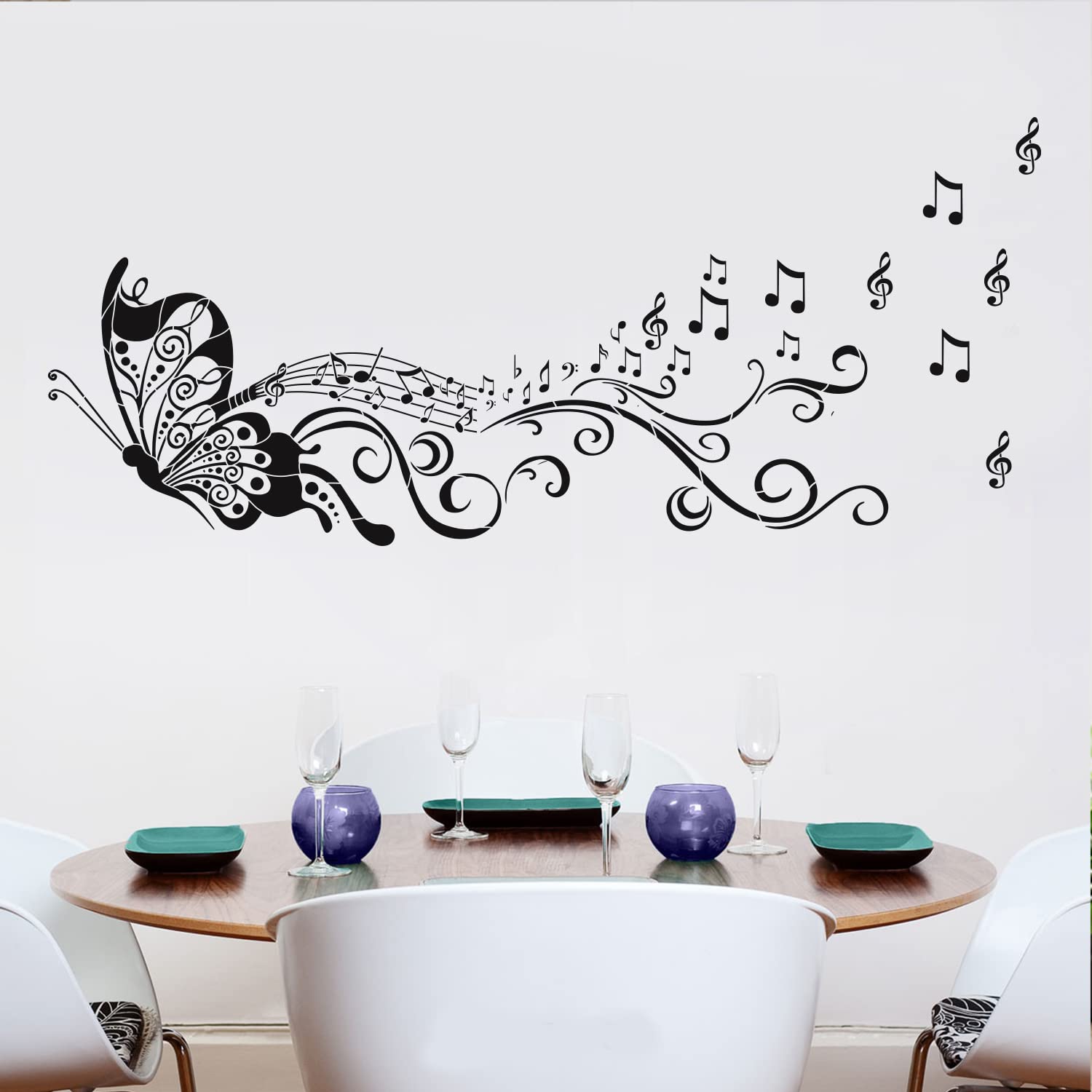 DECORZE Butterfly Stencils for Painting on Wall Music Stencils for ...