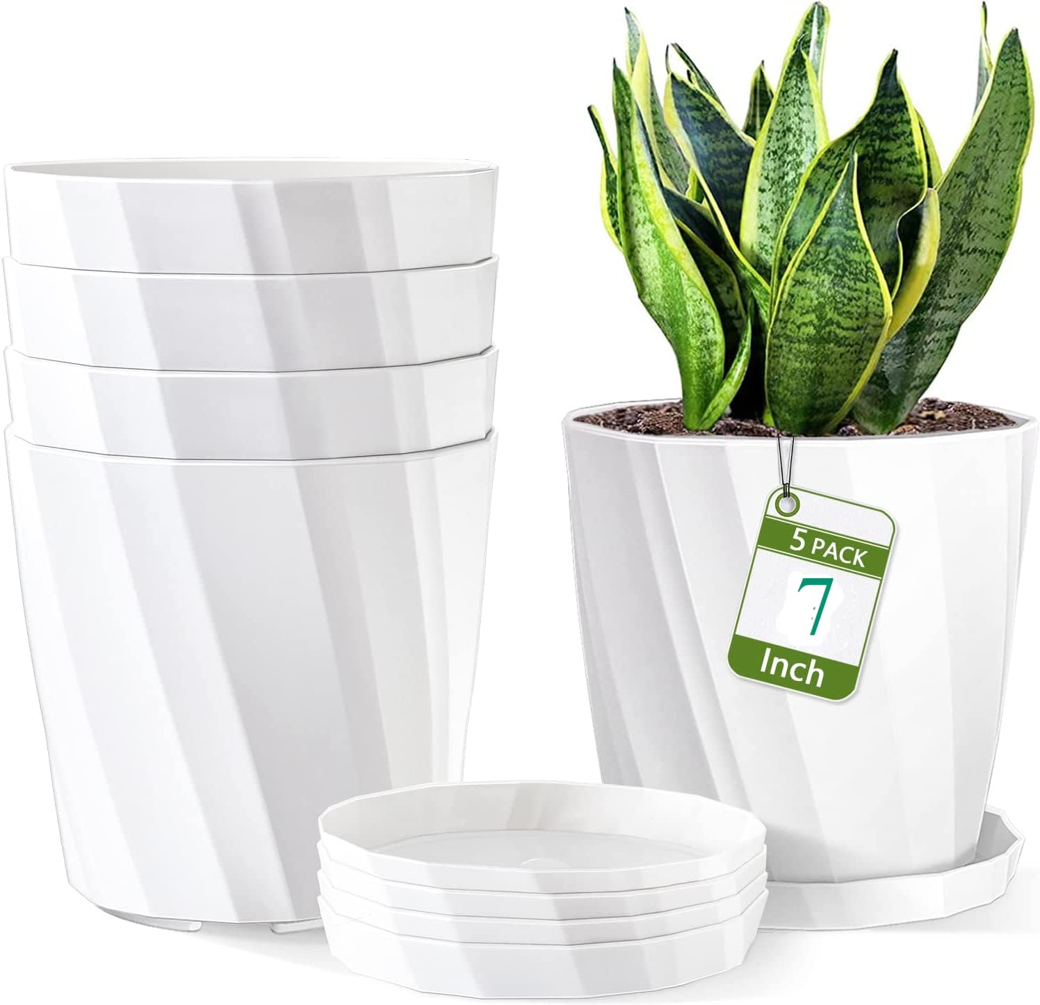 LISHONN Round Flower Pots for Plants, Home Indoor & Outdoor Planters ...