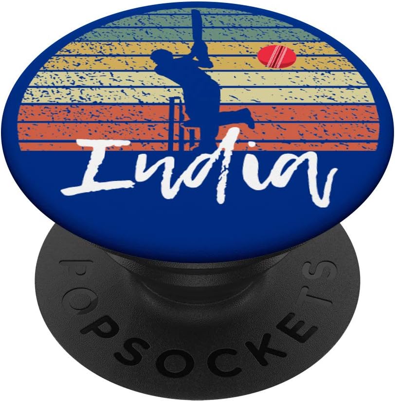 India Cricket Vintage Retro Batsman PopSockets – Agarre y soporte para ...