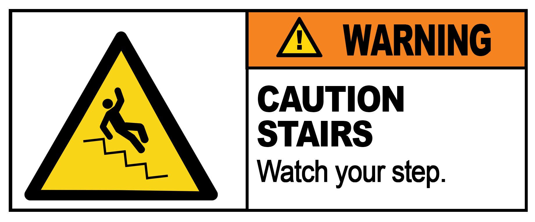WARNING - CAUTION STAIRS - Warning Sign Removable Self Adhesive Label ...