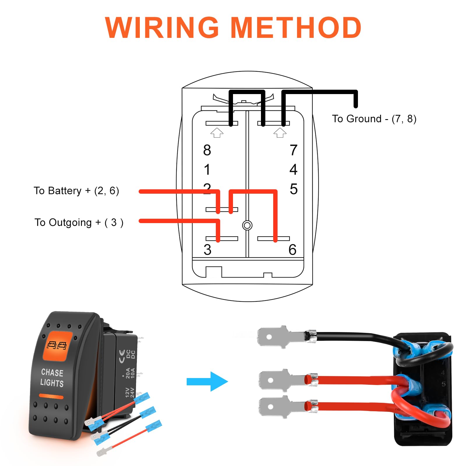 Snapklik.com : HOKAAER Waterproof Fan Rocker Switch 12V/20A 24V/10A ...