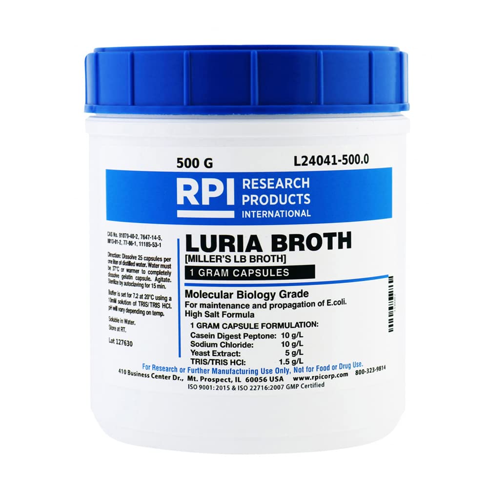 RPI L24041-500.0 Miller's LB Broth, 1g Capsules, 500g: Amazon.com ...